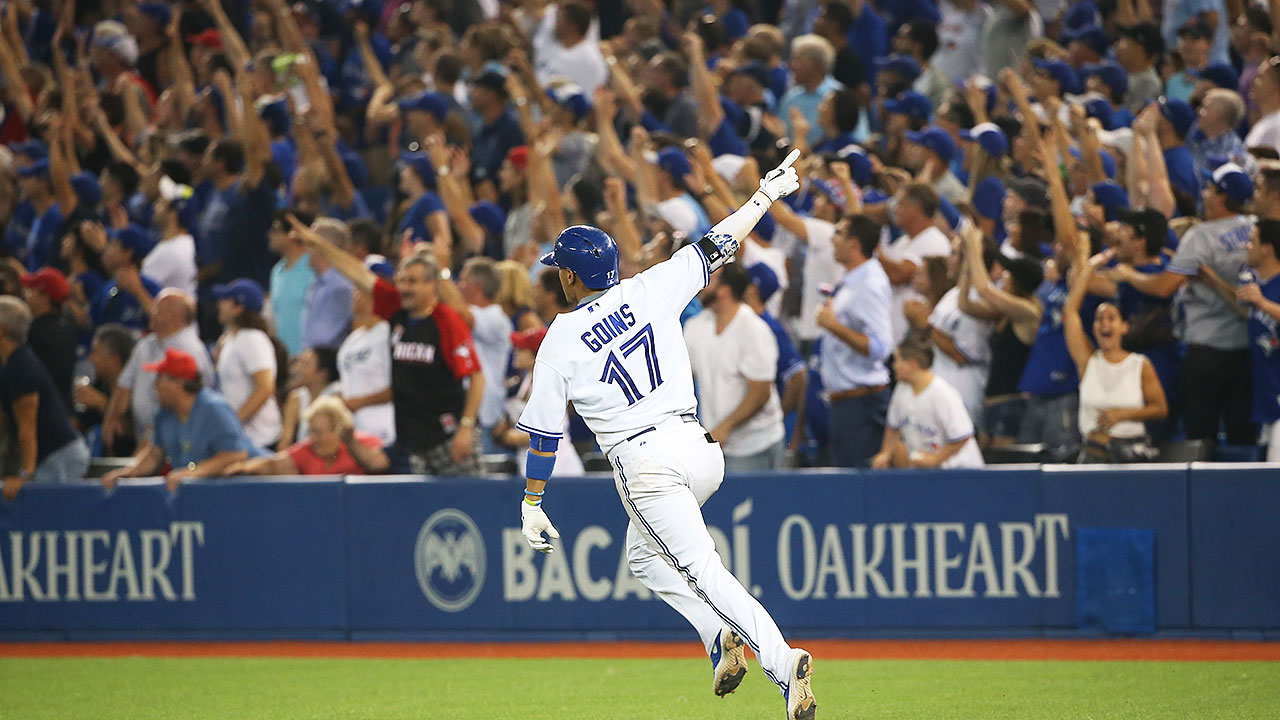 Ryan Goins with the Game Winning Hit Against the Indians : r ...